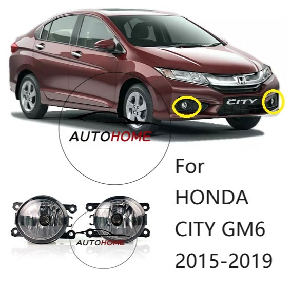 (พร้อมทูบ)กันชนหน้าไฟตัดหมอกไฟสปอร์ตสําหรับHONDA City GM6 2015 2016 2017 2018 2019 ไฟตัดหมอก ...