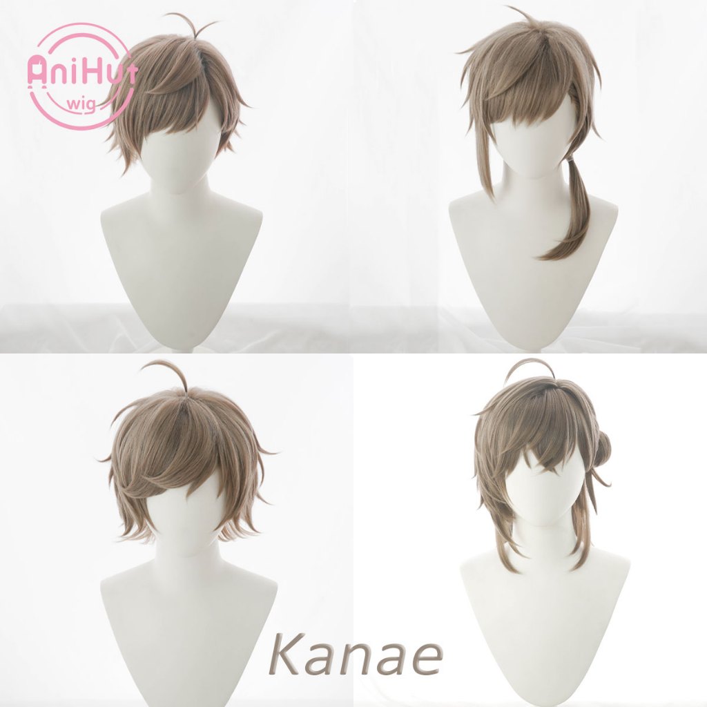 【AniHut】Youtuber NIJISANJI VTuber Kanae Cosplay Wig Four Version Brown Heat Resistant Synthetic ...