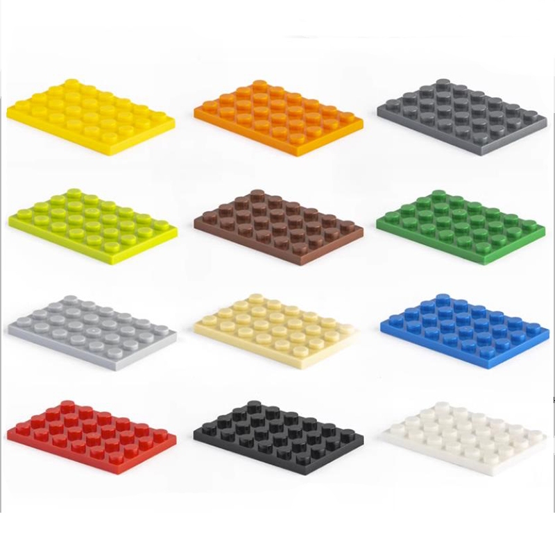 5pcs DIY Building Blocks บางตัวเลขอิฐ 4x6 จุด 12 สีการศึกษา Creative ...