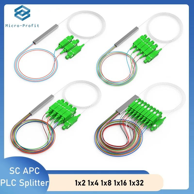 ไฟเบอร์ออปติก Splitter 1x2 1x4 1x8 1x16 ท่อเหล็ก Mini Blockless FTTH SM Singlemode PLC Splitter ...