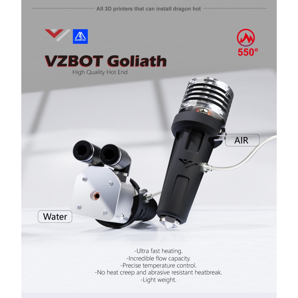 Mellow Goliath Hotend สําหรับความเร็วสูง Air/น้ํา Vzbot ความเร็วสูง DIY ...