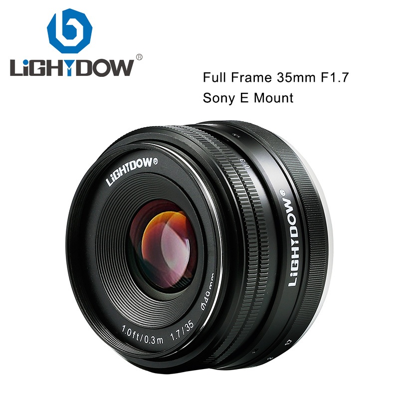 Lightdow 35 มม.F1.7 APS-C E-mount Prime เลนส์สําหรับ Sony Alpha A6000 A5100 A5000 A6300 A6500 ...
