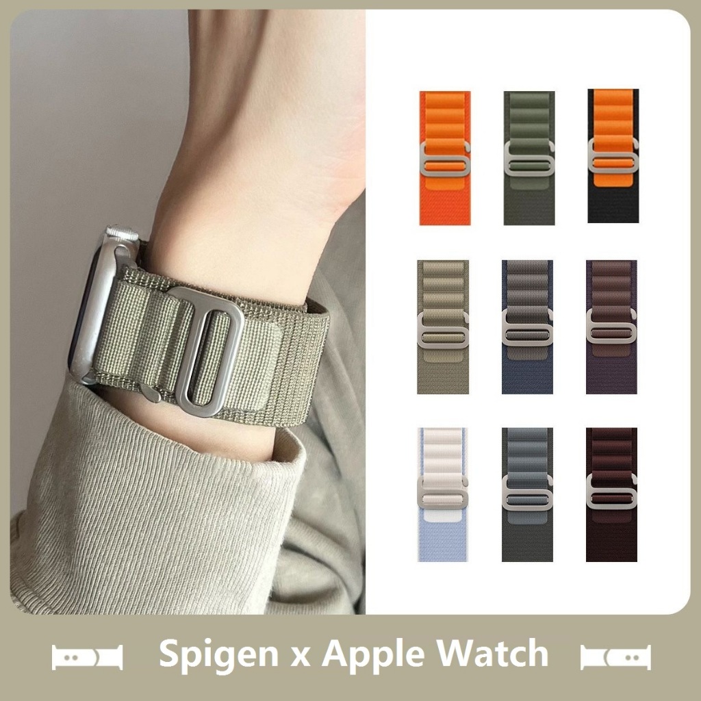 Spigen Alpine สายนาฬิกาข้อมือไนล่อนถัก ปรับได้ แบบเปลี่ยน สําหรับ Watch Ultra 2/Ultra 49 มม. S9 ...