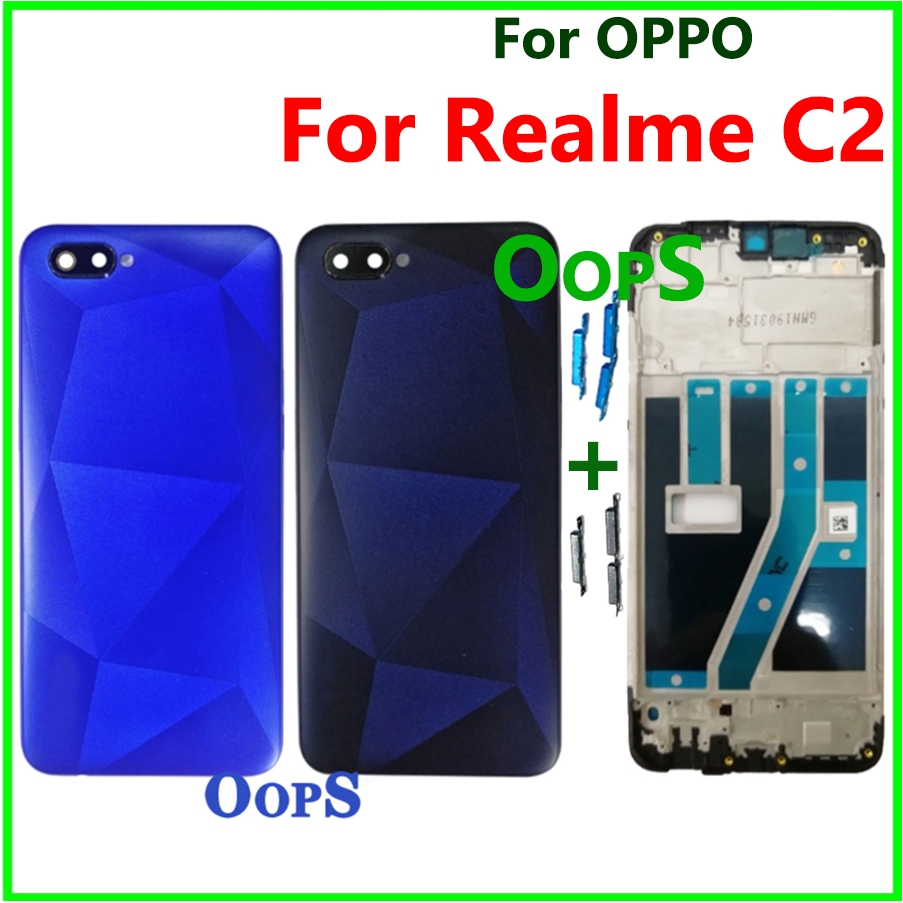 ฝาหลังแบตเตอรี่สําหรับrealme C2 C2S LCDกรอบด้านหน้ากรอบกลาง | Shopee Thailand
