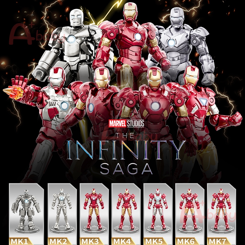 7pcs ของแท้ Marvel The Infinity Saga Iron Man MK1-MK7 ของเล ่ น ...