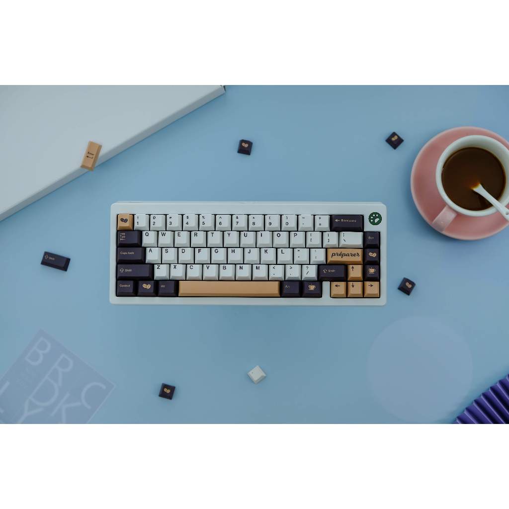 Gmk Coffee Keycap 129 คีย์ PBT วัสดุโปรไฟล์เชอร์รี่ DYE-SUB ส่วนบุคคล ...