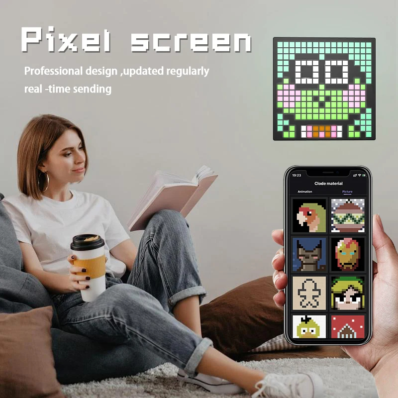 Led Matrix Pixel Display สมาร์ทหน้าจอ APP ควบคุมโปรแกรม Night Light ...