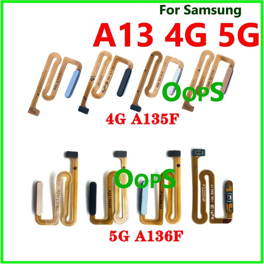 นิ้วพิมพ์ Flex สําหรับ Samsung A13 4G 5G A135F A136 บ้านเซ็นเซอร์ลายนิ้วมือปุ่มสายริบบิ้น ...