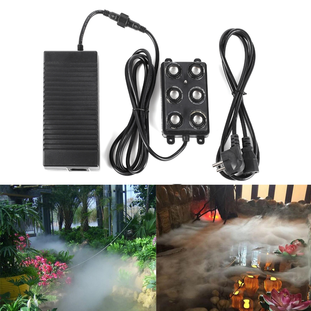 24v Ultrasonic Misting Maker EU Plug 6 หัวฉีด Nebulizer Air Humidifier ...