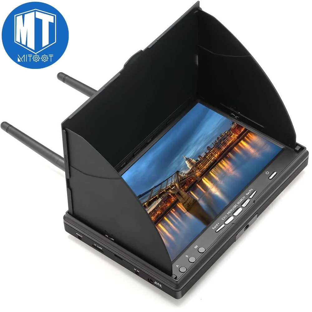 Lcd5802d 5802 5.8G 40CH 7 นิ้ว Raceband FPV Monitor 800x480 พร้อม DVR ...
