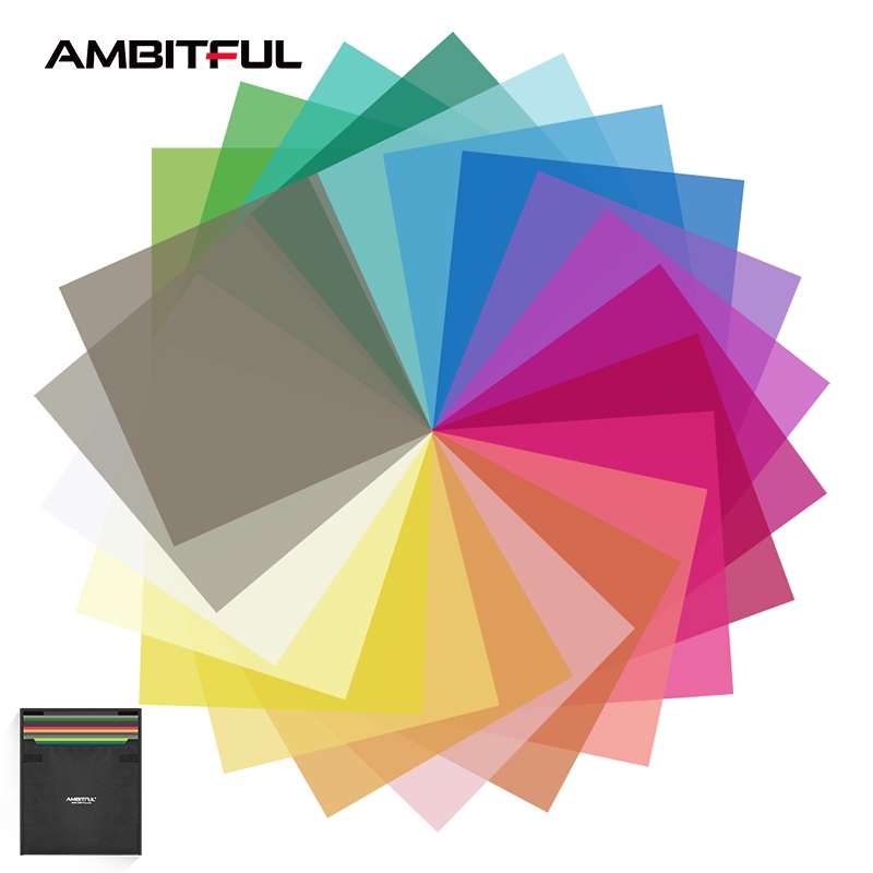 Ambitful 12 "x 12 "30x30 ซม.22 ชิ้นสีแก้ไขเจลชุดสีเจลกรองฟิล์ม ...