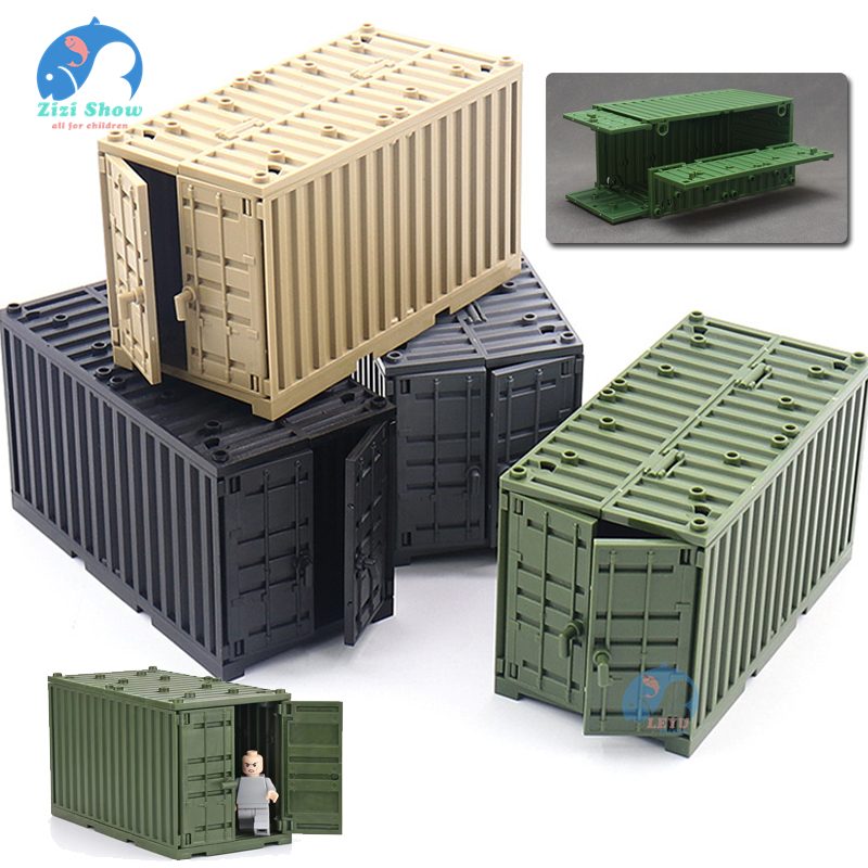 3 in 1 คอนเทนเนอร ์ Cargo Box Models, MOC Military Base Building Blocks ...