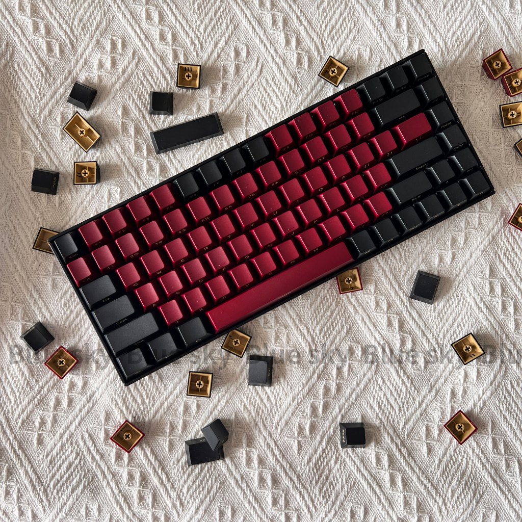 Gmk Red Samurai keycap ตัวอักษรด้านข้างทึบแสง Double shot/เชอร์รี่โปร ...