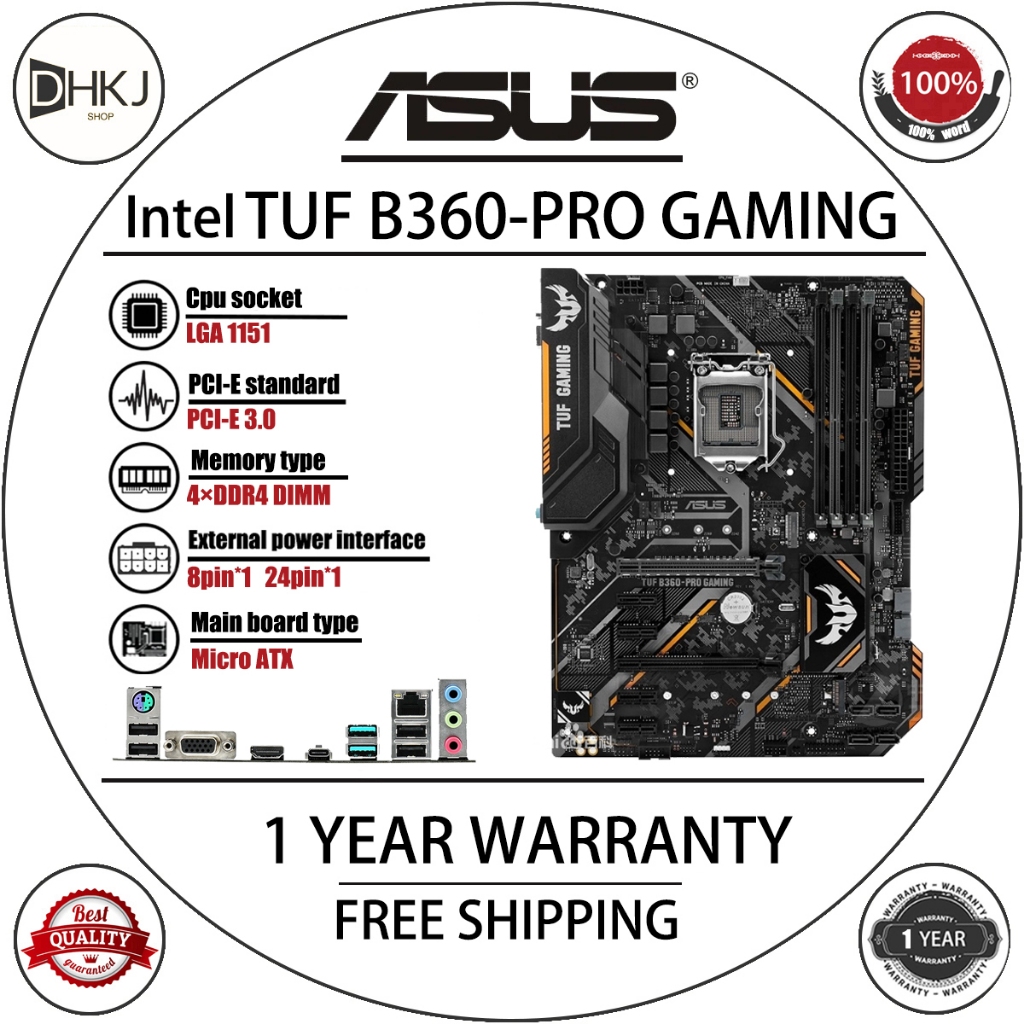 Asus Intel TUF B360-PRO Gaming Gaming Agent เมนบอร์ดไก่ National Gaming ...