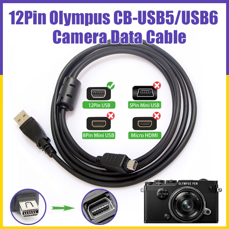 Fast Shipusb ถึง 12 Pin Olympus Data Cable สายไฟสายชาร์จสําหรับกล้อง ...