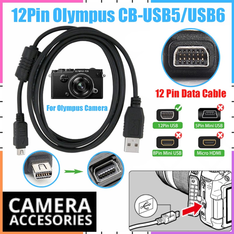 คลังสินค้าพร้อม12 Pin Olympus USB Data Cable 12pin USB Data Transfer ...