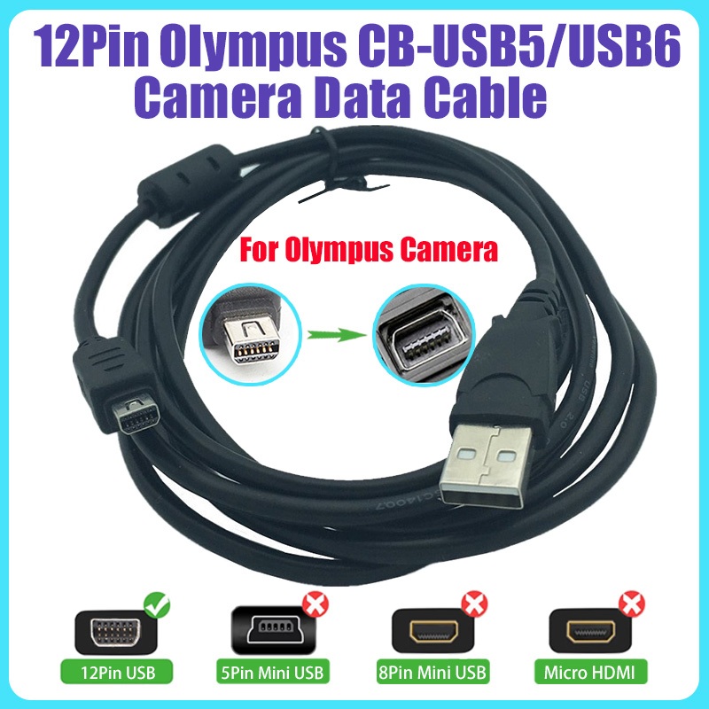 จัดส่งที่รวดเร็ว12 Pin สายชาร์จข้อมูล USB สําหรับกล้อง Olympus Data Transfer สายชาร์จ CB-USB5 CB ...