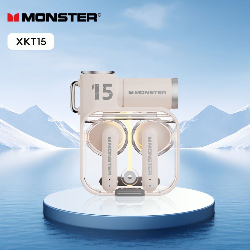 Monster XKT15 หูฟังบลูทูธ เกมมิ่ง ตัดเสียงรบกวน HD โทรชุดหูฟังไร้สาย 5. ...