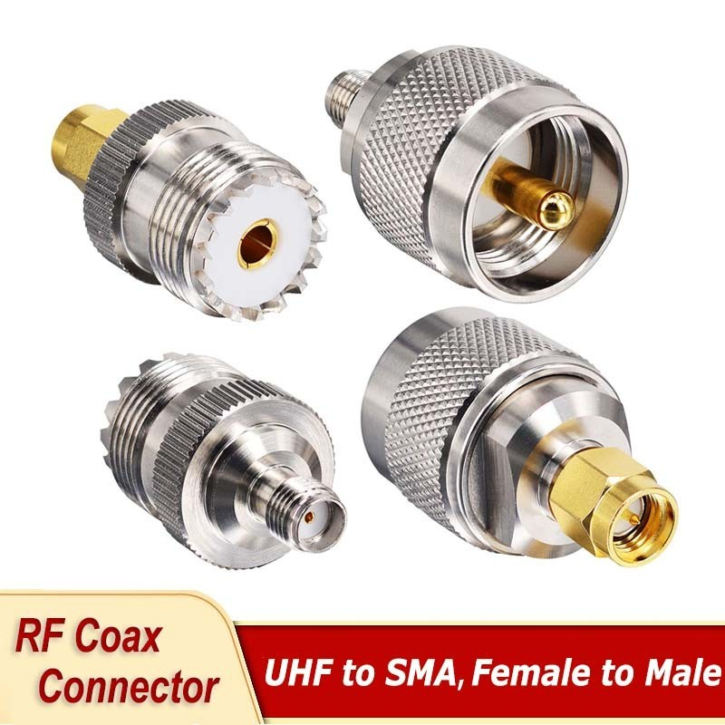 ชุดขั้วต่อ UHF ถึง SMA PL259 SO239 UHF SMA ชายหญิง RF Coax อะแดปเตอร์ชุบทองสําหรับเสาอากาศ FPV ...