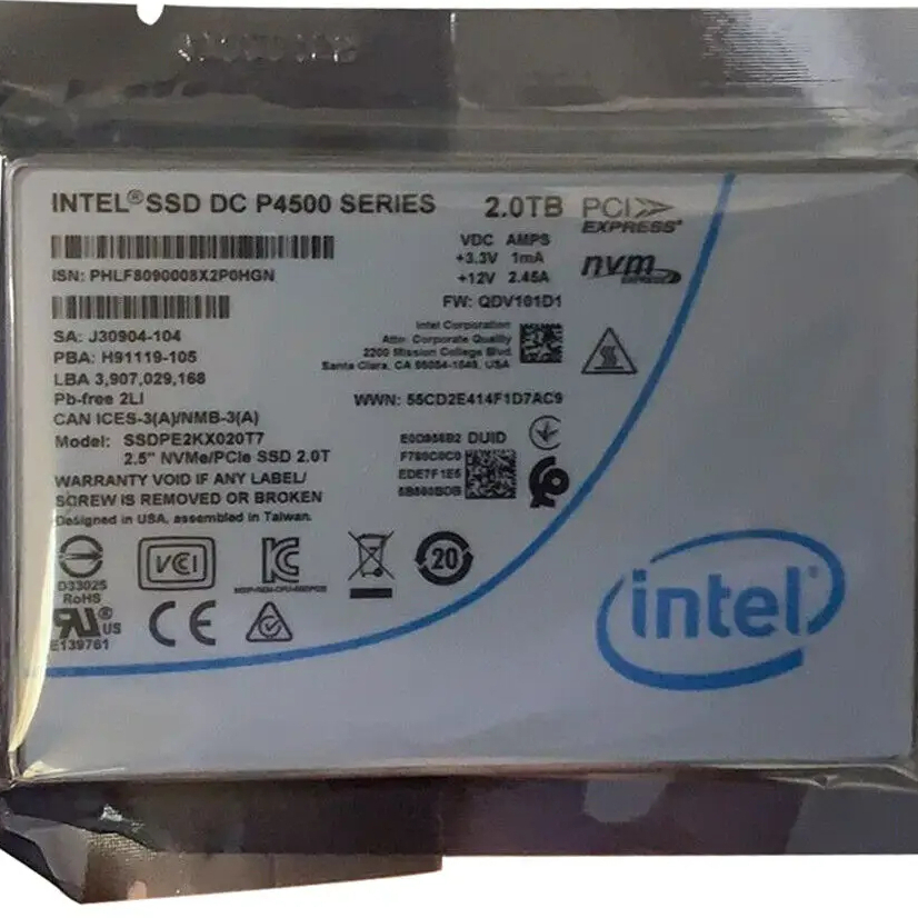 Intel 2TB SSD P4500 Series DC NVME 2.5 SSDPE2KX020T701 Solid State ...