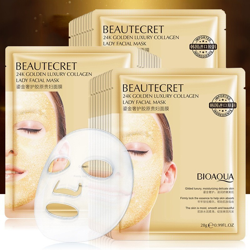 Bioaqua 4 ชิ ้ น/box 24K Golden Collagen Facial Mask Moisturizing ...