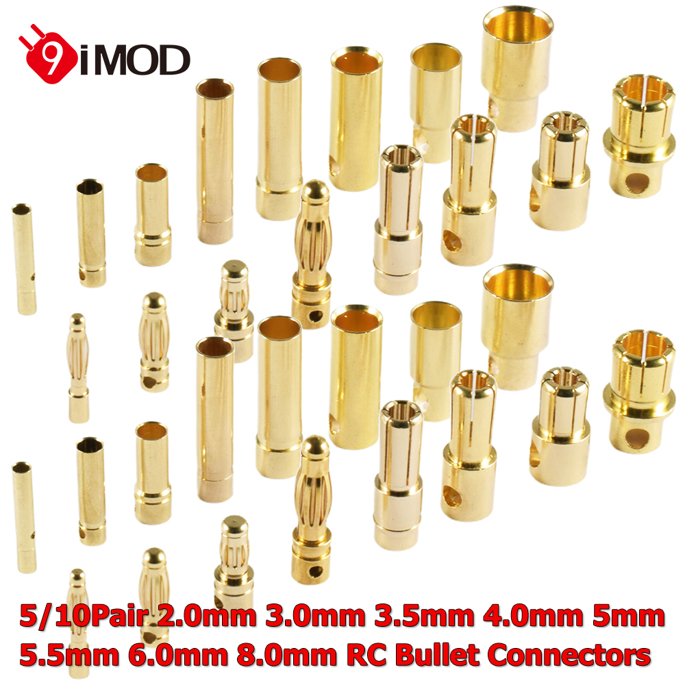 9imd 5 คู่/10 คู่ RC Bullet Connectors ชายหญิง Banana Bullet Connector ...