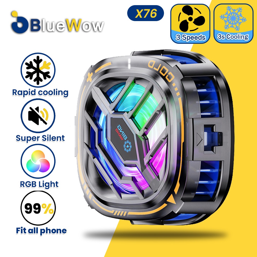 [ระบายความร้อน 100%] BlueWow X76 พัดลมระบายความร้อน สําหรับโทรศัพท์ ...