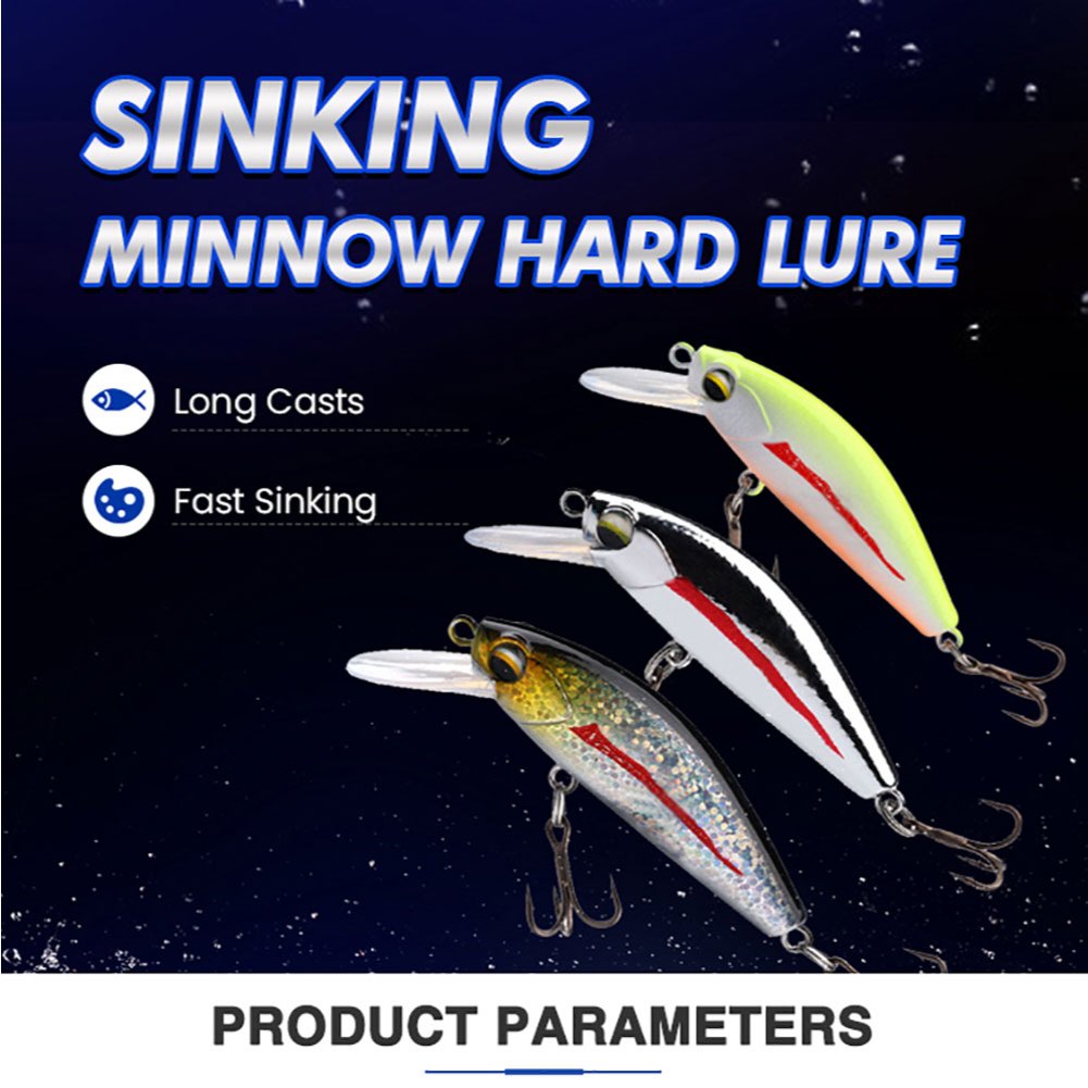 Trainfis 】11G/6CM Sinking Minnow Fishing Lure 3D Eyes Laser Trolling พลาสติก Buzz เหยื ่ อล ่ อ ...