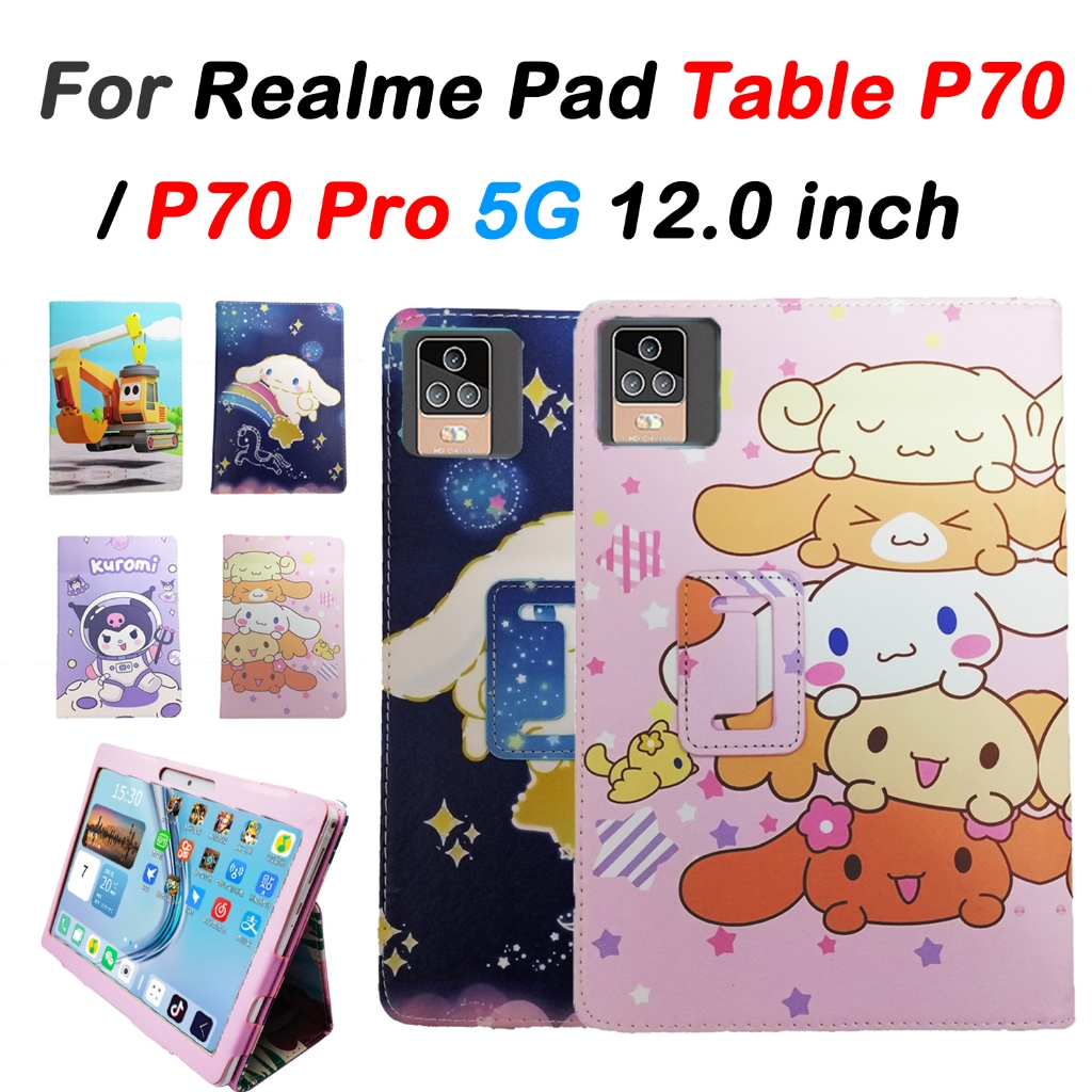 สําหรับrealme Pad P70 แท็บเล็ต 12 นิ้วน่ารักการ์ตูนPUหนังRealmeแท็บเล็ตPro P70 12.0 นิ้ว5Gแท็บเล ...