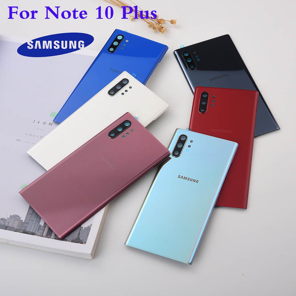 ฝาครอบกระจกด้านหลังสําหรับ Samsung Galaxy Note 10 N970 Note 10 Plus N975 N975F Note10 ...
