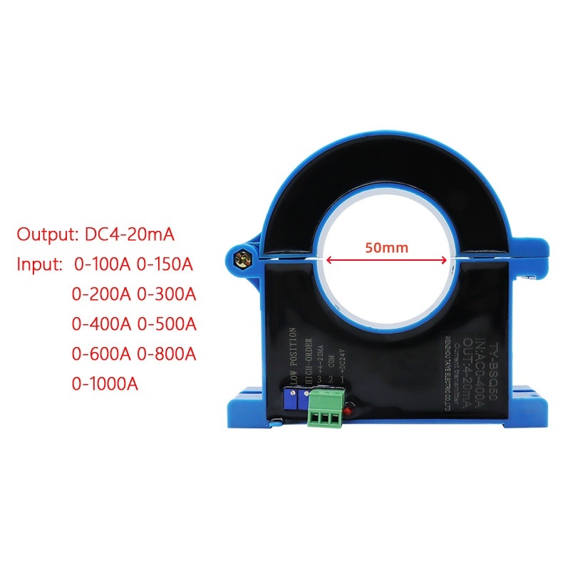 50 มม.เปิด Loop แยก Core 24VDC Current Transducer Hall Current Sensor Hall เครื่องส่งสัญญาณ 4 ...