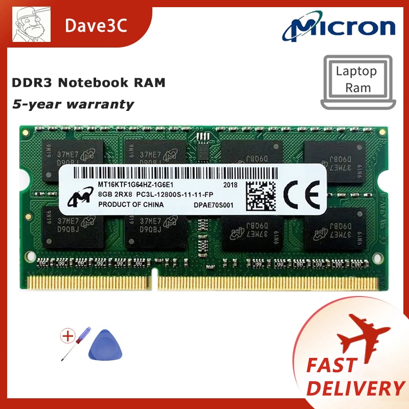 Micron DDR3 Notebook RAM 4GB 8GB 1600MHz 1333MHz โน๊ตบุ๊ค RAM PC3-12800S หน่วยความจําแล็ปท็อป ...