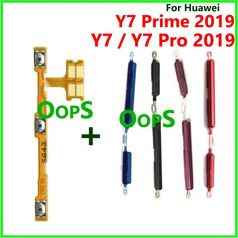 สําหรับ Huawei Y7 Pro Prime 2019 Volume Power On Off ปุ่มกุญแจด้านข้าง ...