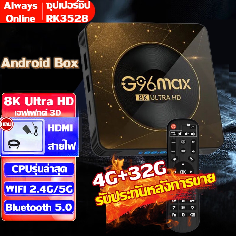 มีประกันหลังการขาย 8K กล่องแอนดรอยด์ทีวี 2024 CPU RK3528 4G+32G Bluetooth5.0 2.4/5G Android Box ...