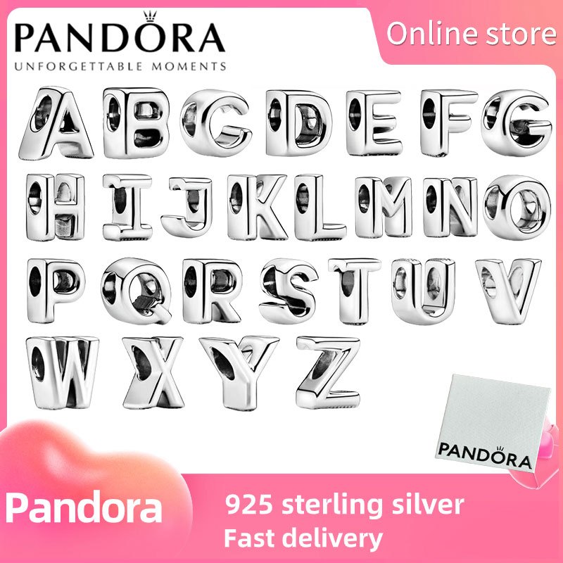 สร้อยข้อมือ PANDORA จี้เงินสเตอร์ลิง S925 แท้ 100% ชุดตัวอักษร ABCDEFG26 ครบชุด | Shopee Thailand