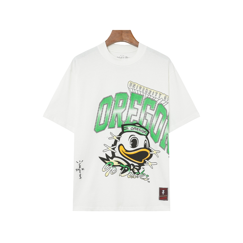 2024 ใหม่ American High Street Travis Scott Donald Duck Letter พิมพ์แขน ...