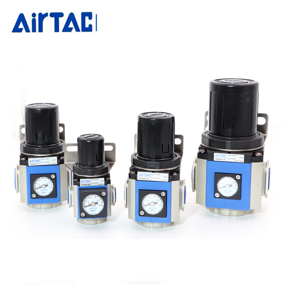 Airtac วาล์วลดแรงดันลม, วาล์วควบคุมแรงดัน GR200-08 06 GR300-08 10 15 GR400-15 10 GR600-20 25 ...