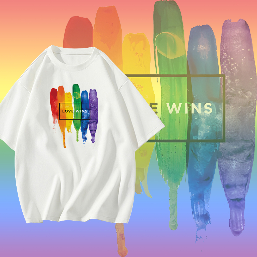 เสื้อสายรุ้ง LGBT Pride Month Rainbow LGBTQ ผ้าCotton 100% ใส่ได้ ทั้ง ...