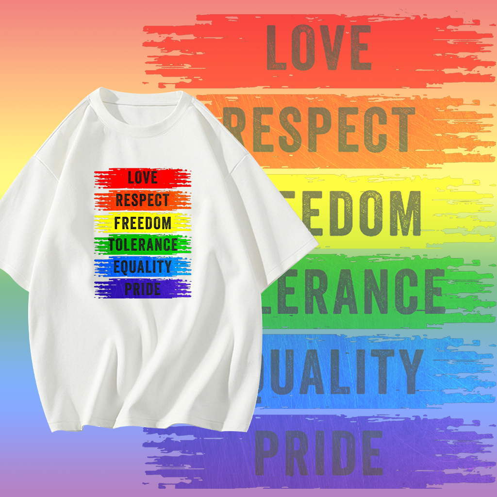 เสื้อสายรุ้ง LGBT Pride Month Rainbow LGBTQ ผ้าCotton 100% ใส่ได้ ทั้ง ...