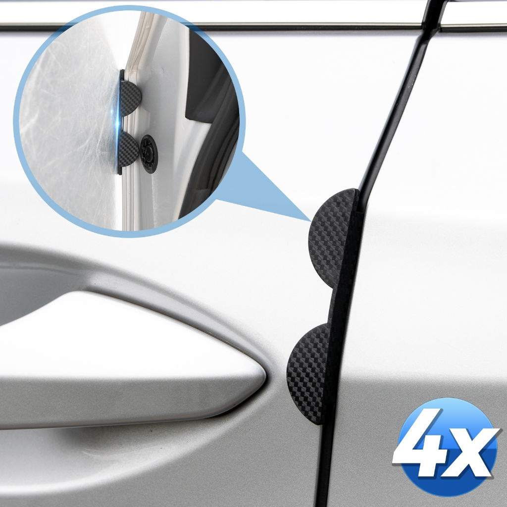 4pcs Universal คาร ์ บอนไฟเบอร ์ รถประตูมุมขอบสติกเกอร ์ Scratch Anti ...