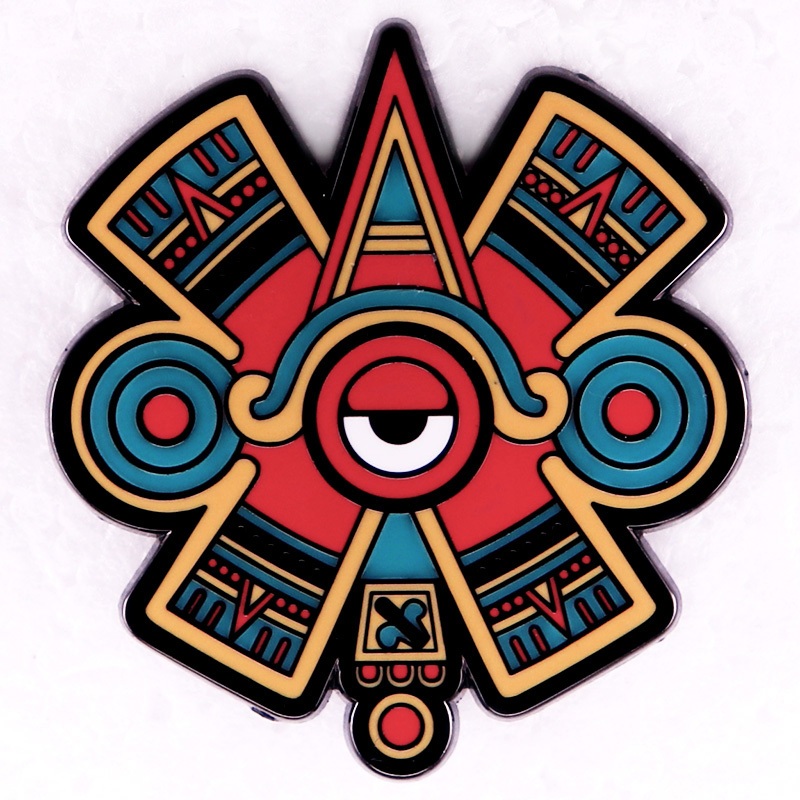 สัญลักษณ ์ Aztec Ollin เคลือบ Pin แฟชั ่ นกระเป ๋ าเป ้ สะพายหลังตกแต ่ ...