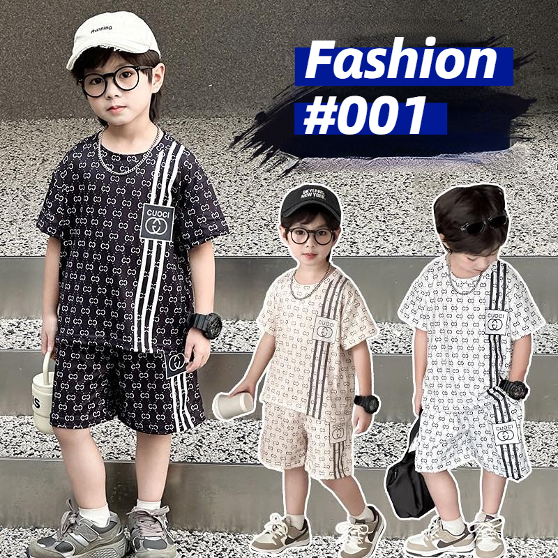 Clemine ชุดเซทสองชิ้นสำหรับเด็กผู้ชาย ชุดเสื้อยืดแขนสั้น + กางเกงขาสั้น ...