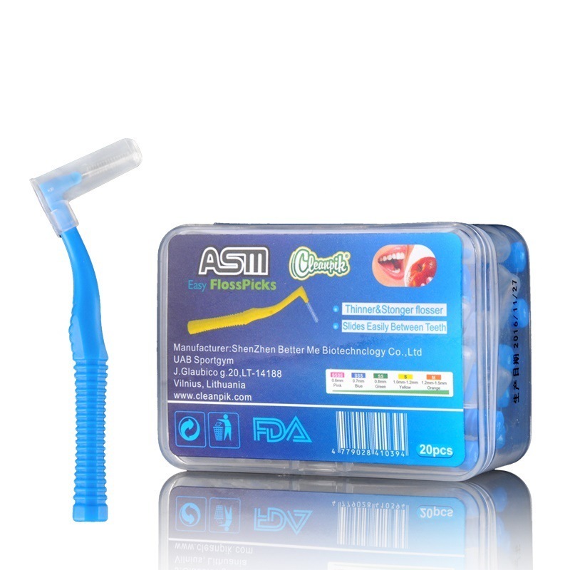 Asm cleanpik แปรงซอกฟันทันตกรรม 20 ชุดแปรงซอกฟันรูปตัว L | Shopee Thailand