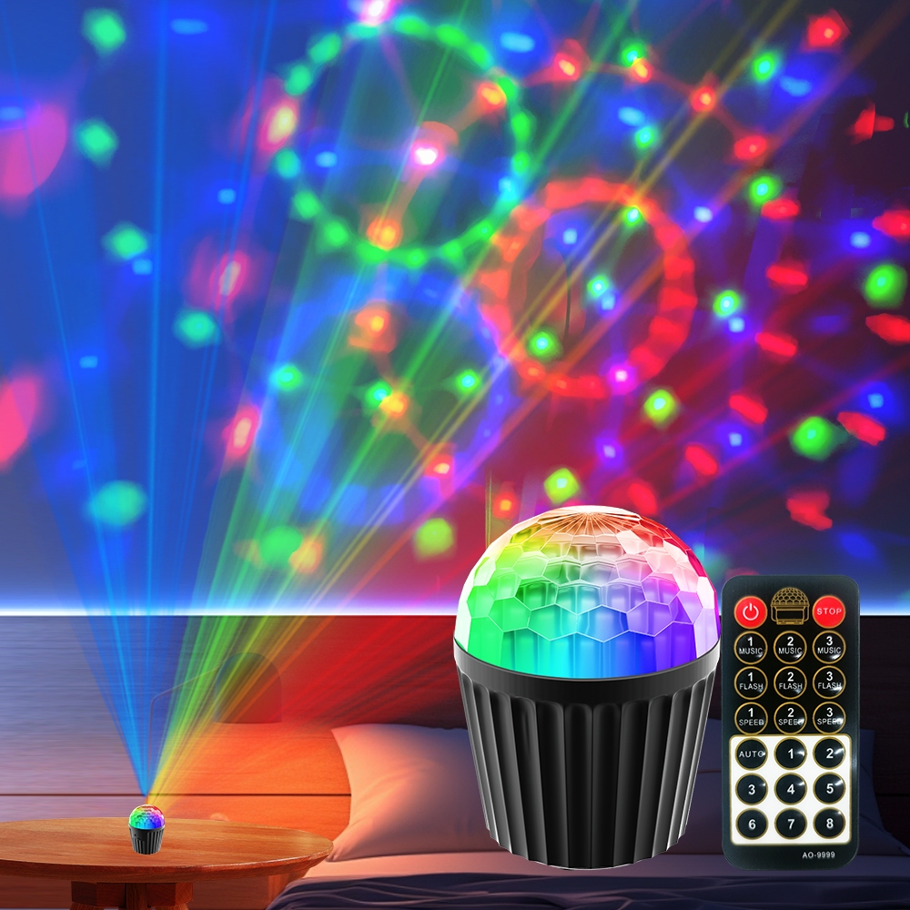 Led RGB Crystal Magic Ball Music Sensitive Sync Stage Effect Lighting ...
