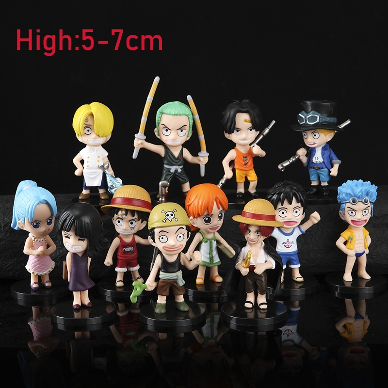 ฟิกเกอร์วันพีช 9/6 ชิ้น ชุด One Piece Luffy Zoro Ace Nami Sanji Usopp ...