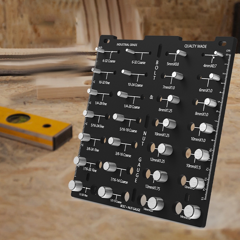 28-Piece Accurate Nut & Bolt Identifier Dual System Thread Checker With ...