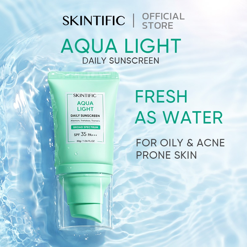 SKINTIFIC Aqua Light Daily Sunscreen SPF 35 PA+++ Ultra Light Sunscreen ...