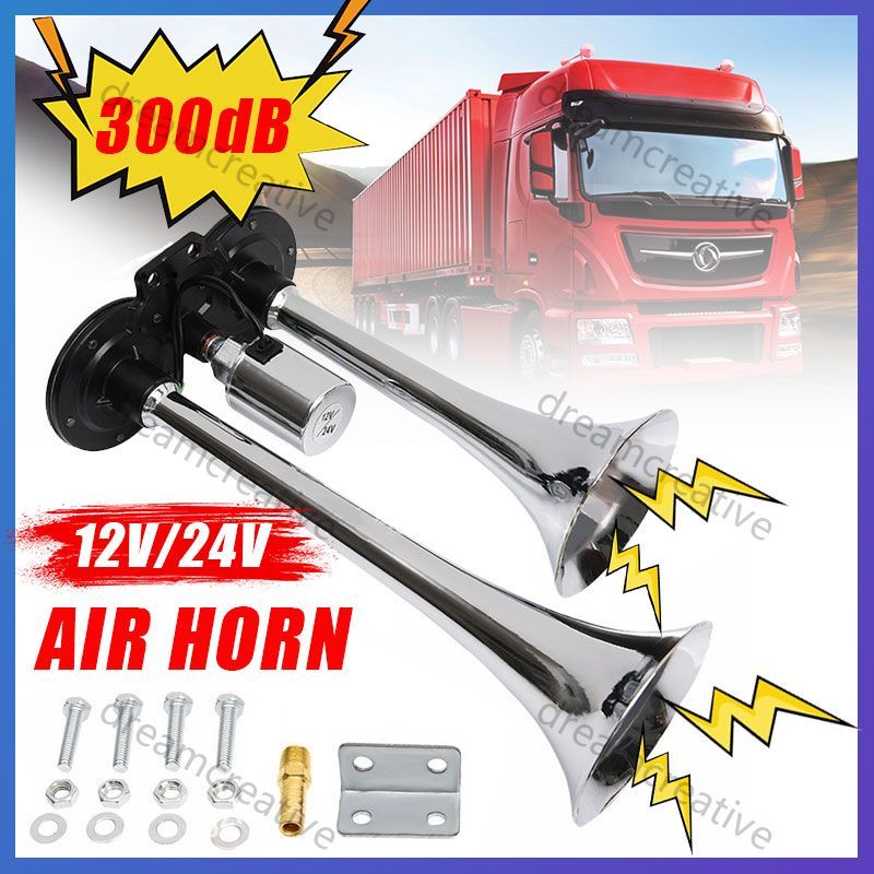 300db แตรลมไฟฟ้า 12V ดังๆ รถยนต์ Air Horn 24V แตรลมรถบรรทุก | Shopee ...