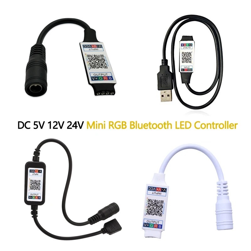 Dc 5V 12V 24V Mini RGB Bluetooth Dimmer LED Controller เพลงบลูทูธสมาร ์ ท APP Controller ควบคุม ...