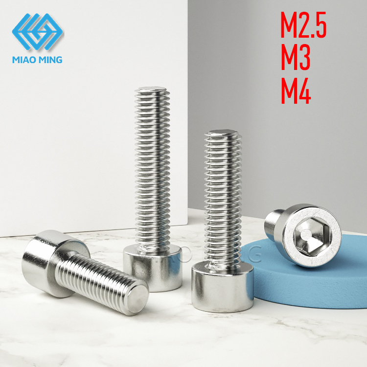 M2.5 M3 M4 SHINY SURFACE Hex ซ ็ อกเก ็ ตหมวกสกรู 304 สแตนเลส Allen ...
